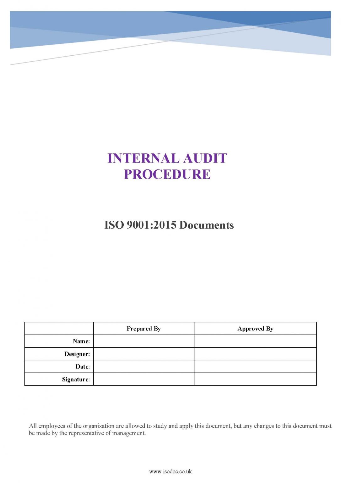 Internal Audit Procedure - ISODOC Documentation Toolkit