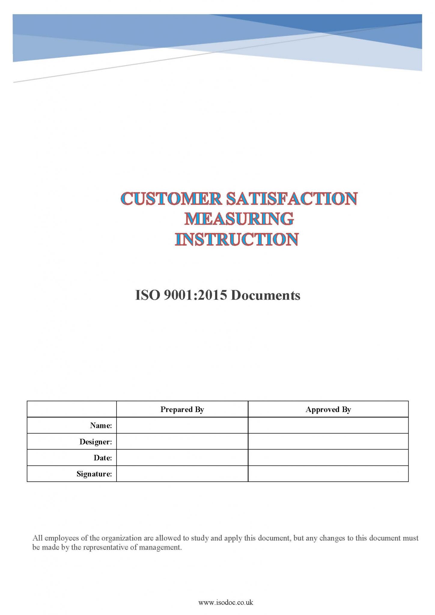 Customer Satisfaction Measurement Instructions
