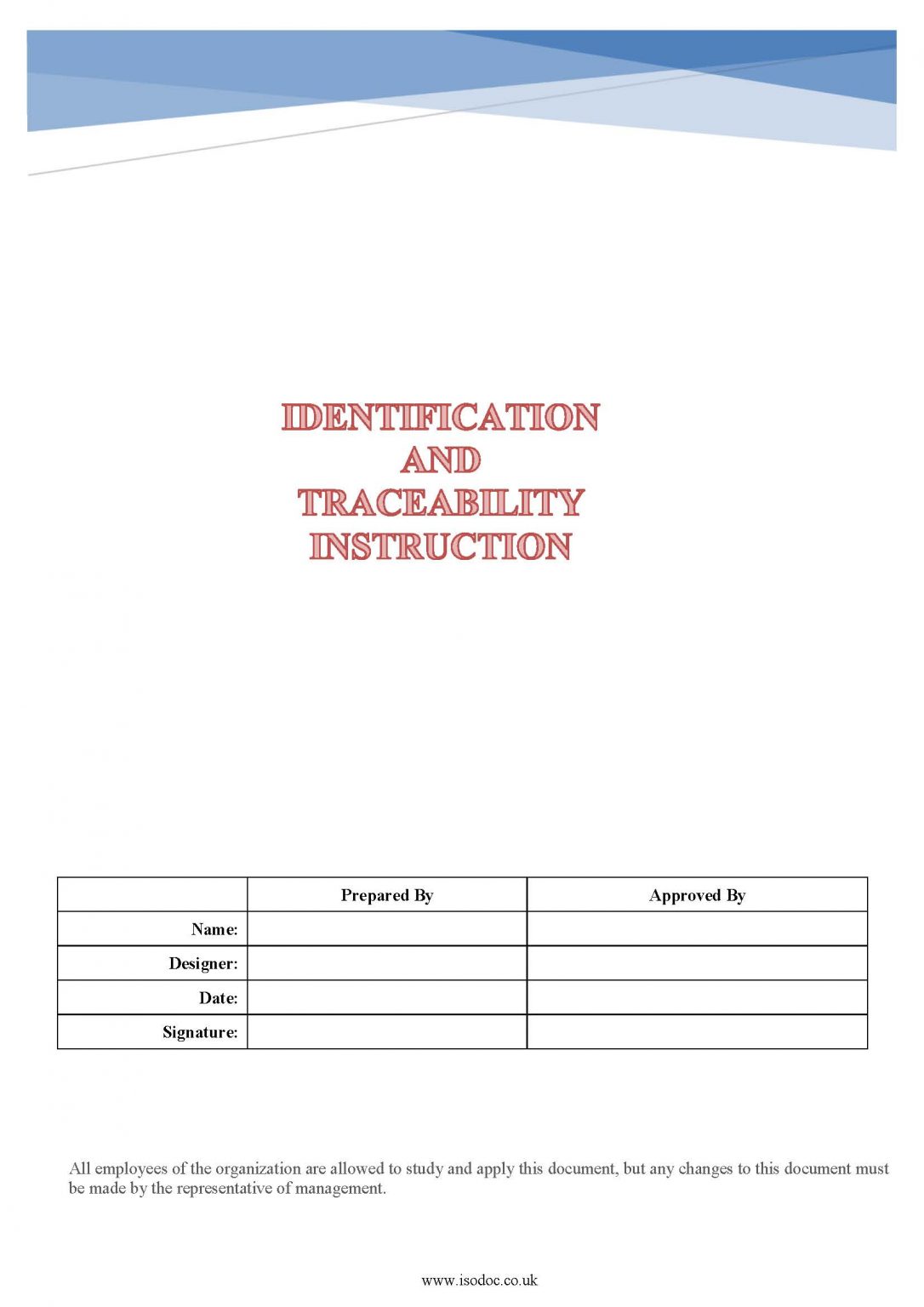 identification-and-traceability-instruction ISODOC GROUP Provider of iso