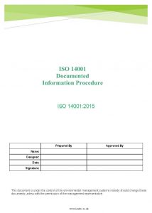ISO 14001 Documented Information Procedure - ISODOC Documentation Toolkit