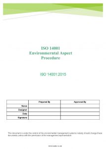 ISO 14001 Environmental Aspect Procedure - ISODOC Documentation Toolkit