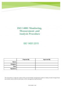 ISO 14001 Monitoring, Measurement, and Analysis Procedure
