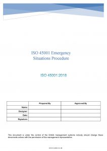 ISO 45001 Emergency Situations - ISODOC Documentation Toolkit