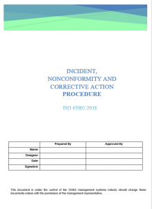 Incident nonconformity and corrective action Procedure - ISODOC Documentation Toolkit