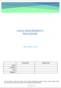 the regulatory and legal requirements procedure - ISODOC Documentation ...